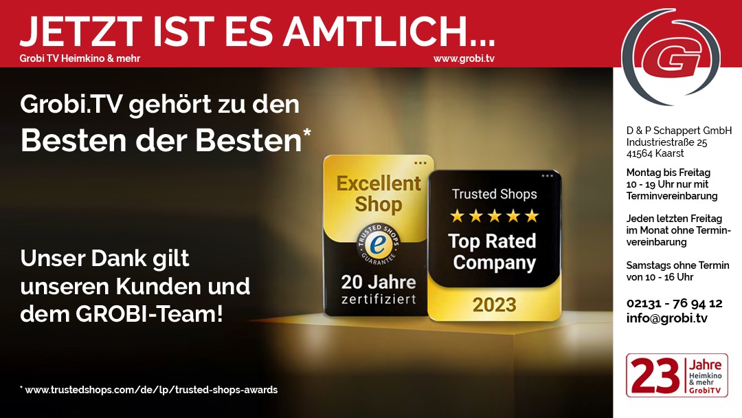 Grobi.TV gehört zu den Besten der Besten in Deutschlands Unterhaltungselektronikindustrie